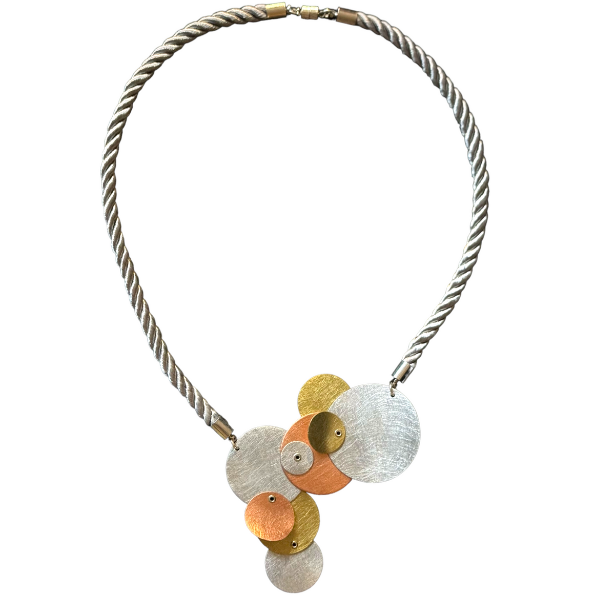 TICKLE 1 Assymetrical Tri Metal Circle Necklace – Chick Boss