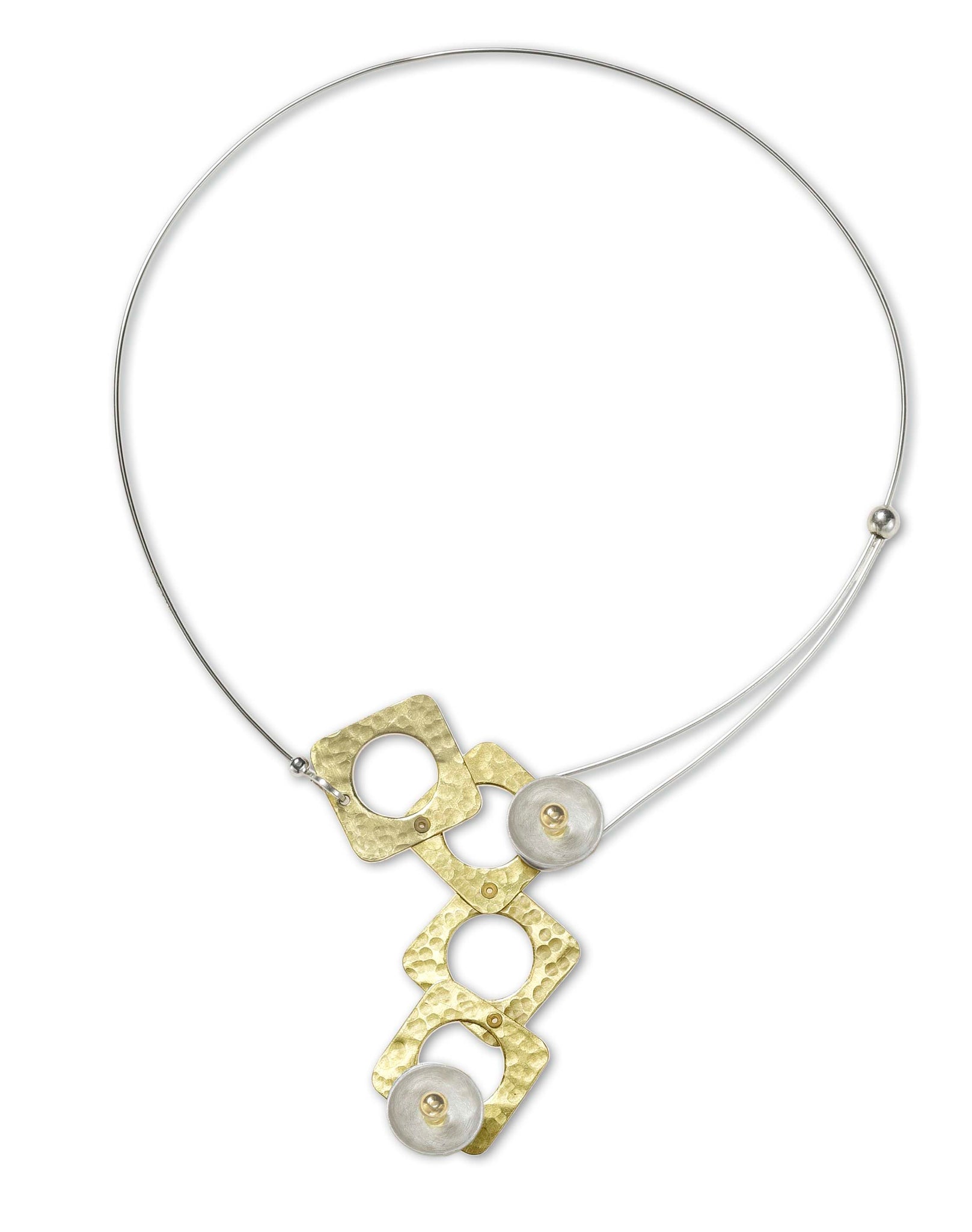 GROW Small Cubic Mixed Metal Necklace from the SCULPTURAL Collection w ...